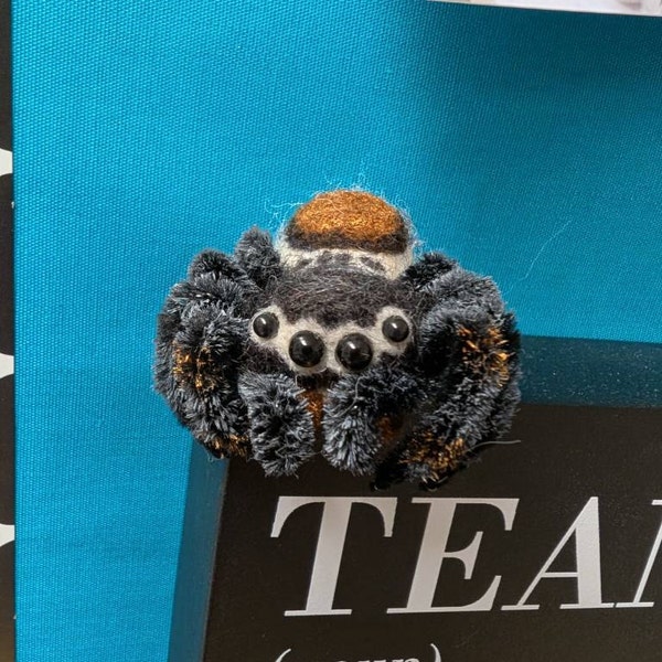 Cute Jumping Spider Toy, Creepy Gift, Poseable Sculpture, Needle Felted ...