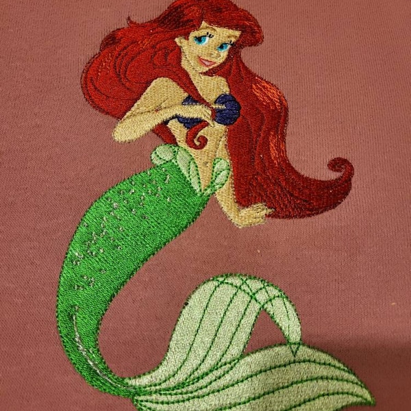 The Little Mermaid Ariel Embroidery Design, Ariel Machine Embroidery ...