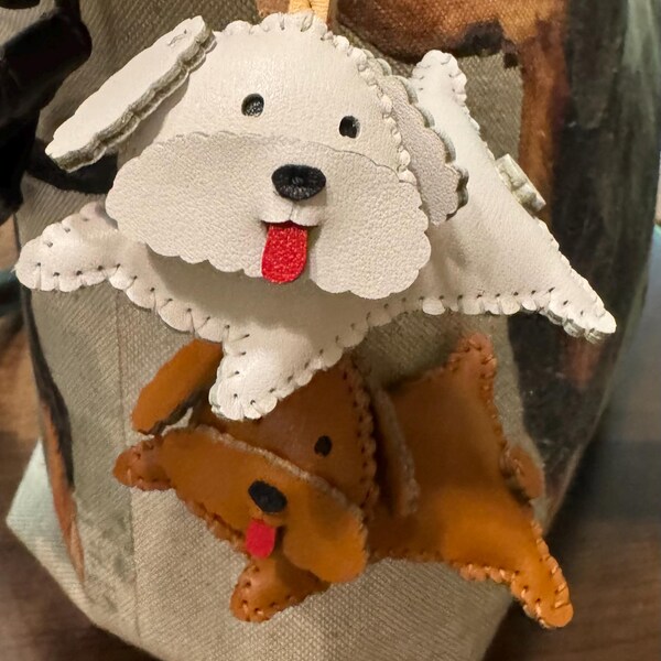 Vegan Leather Animal Bag Charm – Microfiber Purse Charm, Cute Keychain ...