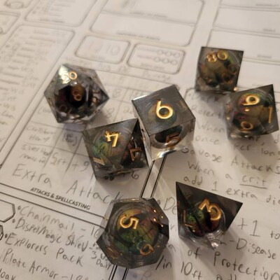 Liquid Core Dragon Dice Dice Set for Dnd Gifts , Glittering Galaxy ...
