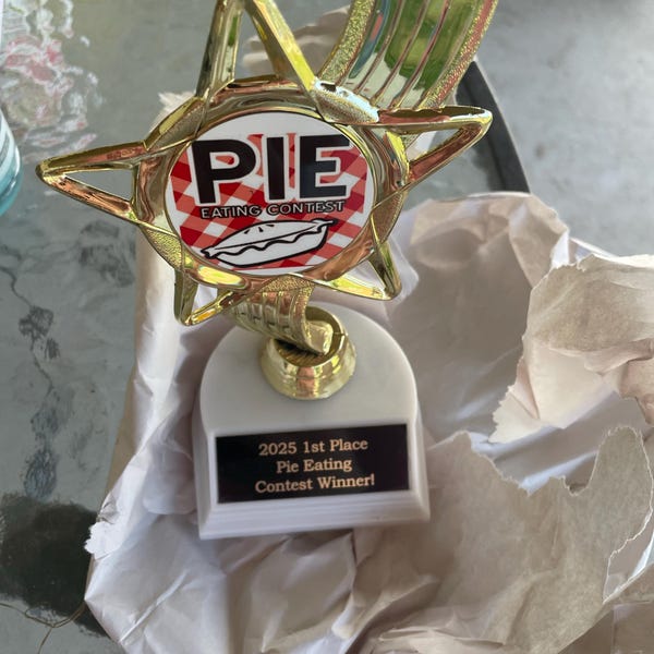 PIE Eating Contest Medallion or Medal, Winner, 1st Place, State Fair, 2 ...