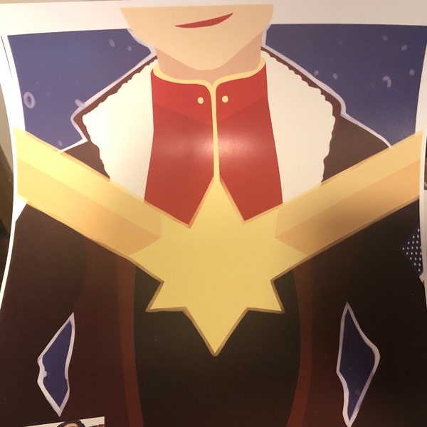 Captain Marvel Power Pose Poster - Etsy