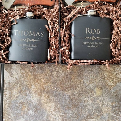 Personalized Groomsmen Flasks, Groomsman Gift, Flask for Groomsmen ...
