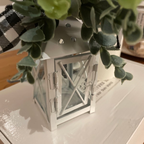 Mini Tea Light Lantern Tiered Tray Decor Mini Lantern for Tiered Tray ...