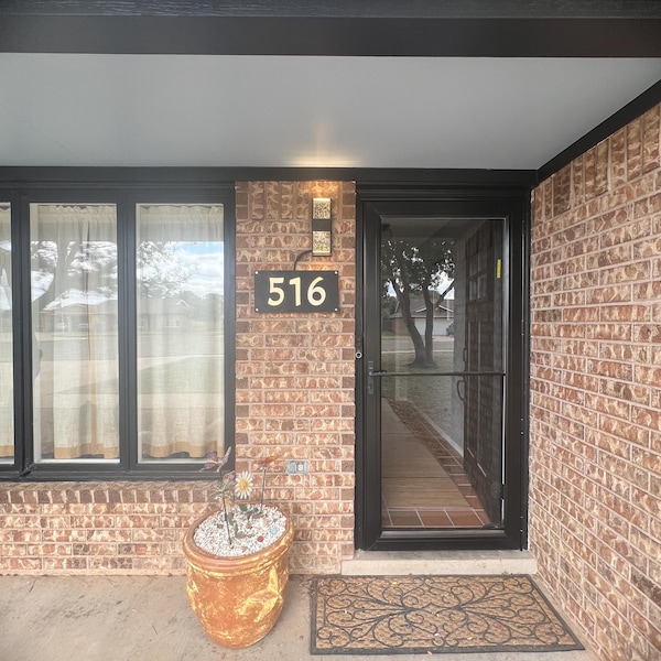 Illuminated House Sign Modern ,LED House Number, Vertical Address ...