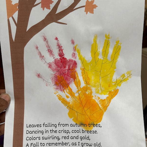 Falling Leaves Handprint Art, Preschool Crafts, Thanksgiving Crafts ...