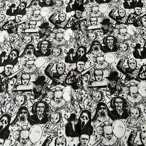 Horror Movie Scream Halloween Poly Cotton/100% Cotton Character Fabric ...