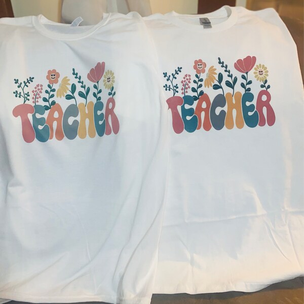 Teacher Flower Png File Trendy Sublimation Shirt, Teacher Digital ...