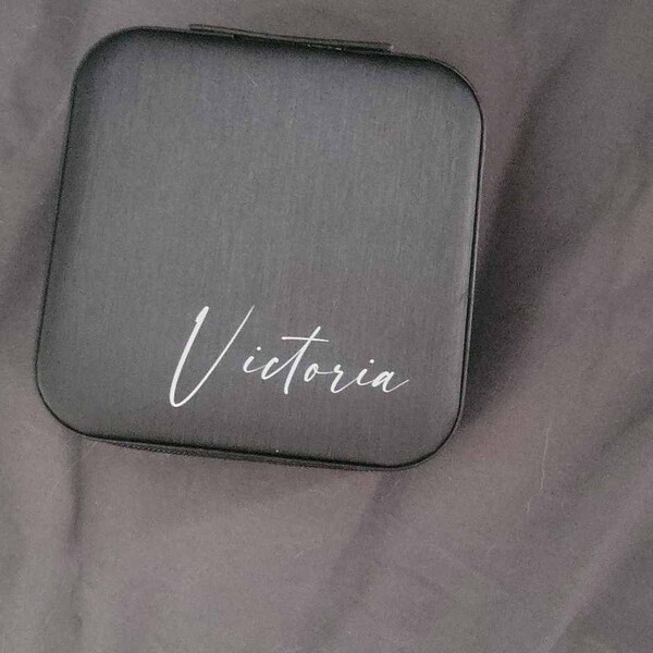 Personalized Square Jewelry Box, Travel Jewelry Case, Jewelry Organizer Bridesmaid Gift for ...