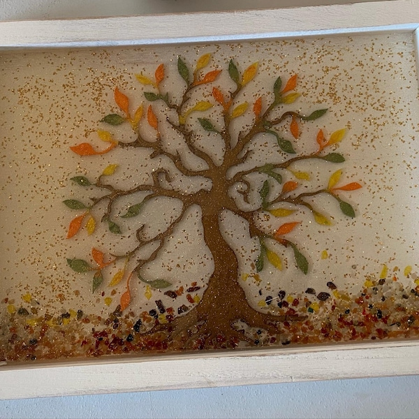 Round Tray, Red White & Blue Tray, One of a Kind, Party Decor, Everyday ...