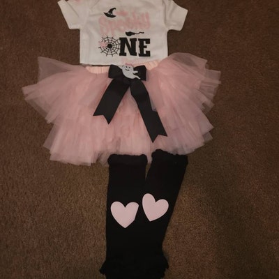 Spooky One Birthday Outfit in Light Pink and Black Our Little Boo is ...