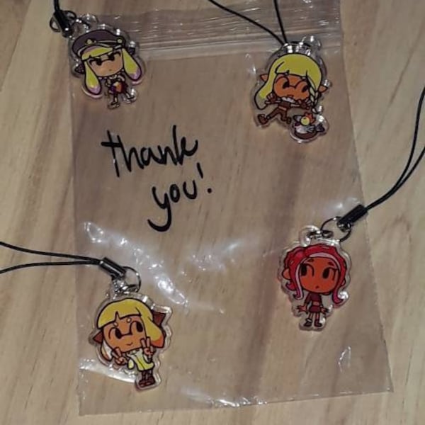 Splatoon Agents Phone Charm - Double Sided, 4 Variations, 1 In ...