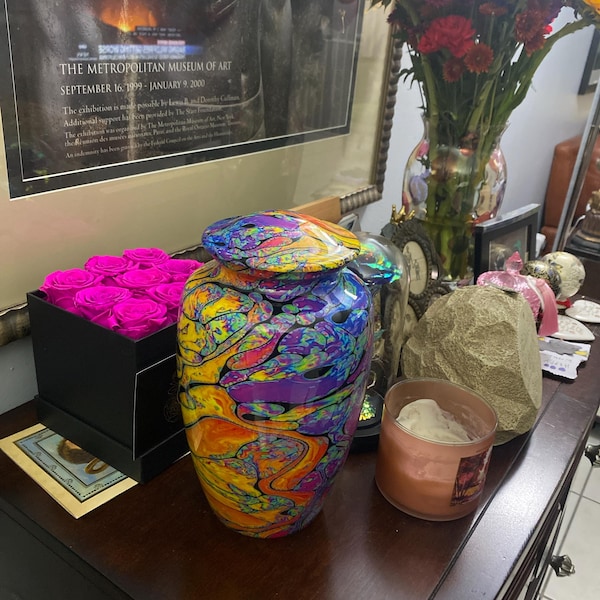 Modern Print Urn - Colorful Cremation Urn for Human Ashes - Unique ...