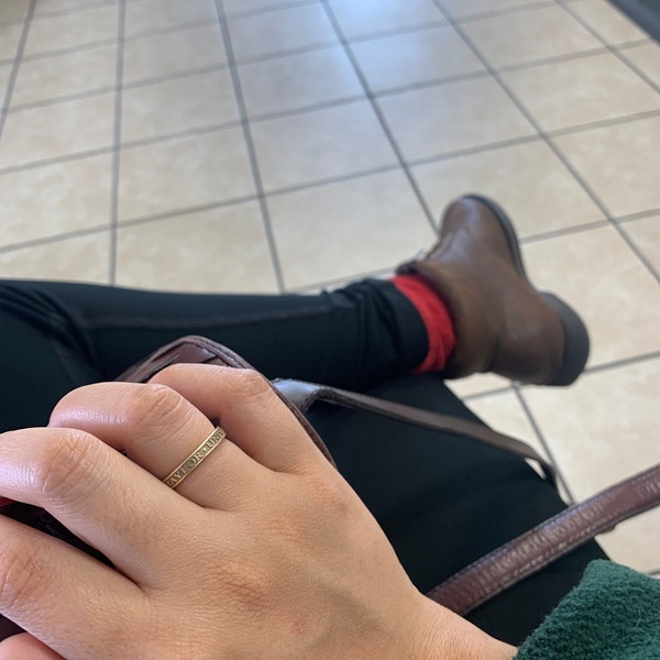 Custom Graduation Band 14kt Solid Yellow Gold or White Gold, Stackable ...