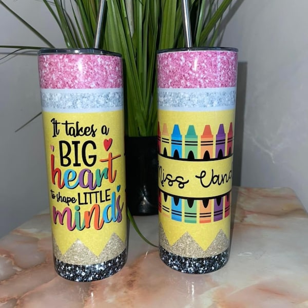 Teacher 20 Oz Skinny Tumbler Bundle, Teacher Life Back to School ...