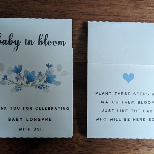 Baby in Bloom, Seed Packets, Custom, Wildflower Seeds Included ...