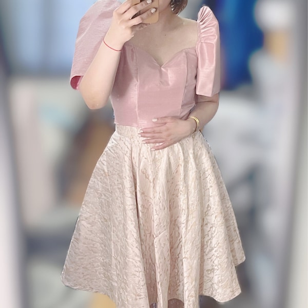 Philippine Dress. Custom and Made to Order. Handmade off White Chiffon ...