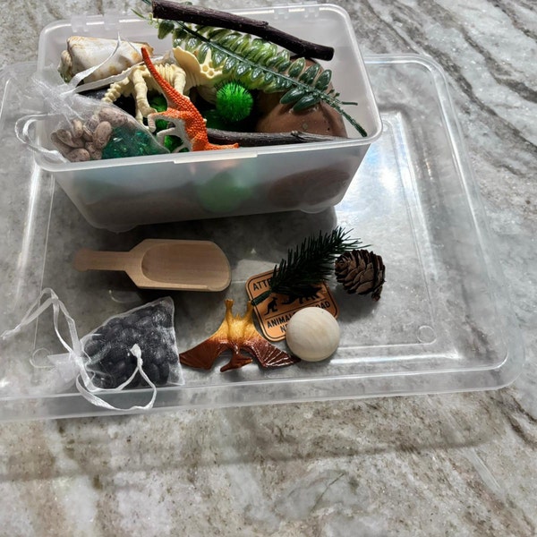 Dinosaurs Magic Play-dou Box, Sensory Bin Sensory Kit, Busy Box ...