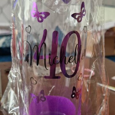 Personalised Bumble Bee Birthday Glitter Glass Gift for Her Gift for ...