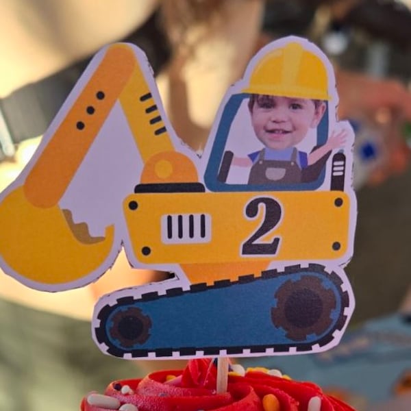 Excavator Photo Cupcake Topper (DIGITAL FILE) , Printable Cupcaketopper ...