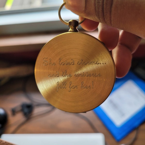 Engraved Brass Compass Keychain: Personalized Photo Locket Gift - Etsy