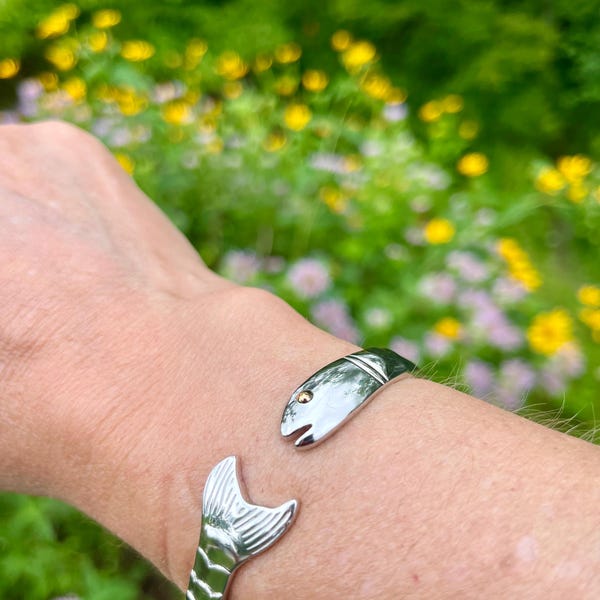 Lestage Cape Cod Sterling Silver Fish Bangle: Evening Tide Collection ...