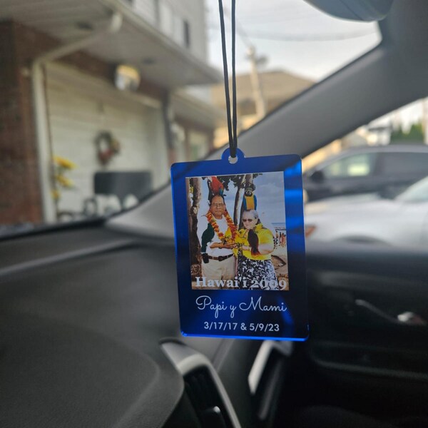Custom Photo Car Mirror Tag | Photo Ornament | Photo Drive Safe | Rear ...