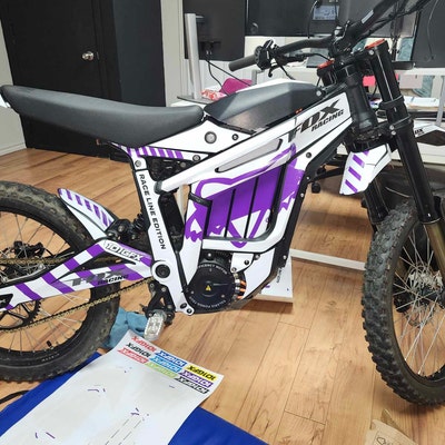 Surron Light Bee X Graphics Kit FOX RACE LINE Black Blue Decals ...