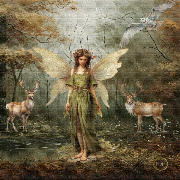 Vintage Dainty Fairy Clipart Bundle, Whimsical Fairy Png, Vintage ...