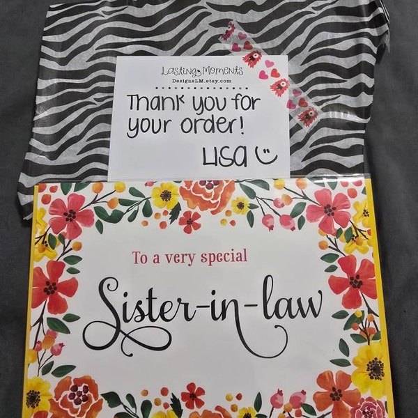 PRINTED Thanks for Being My Unbiological Sister 5x7 Greeting Card ...
