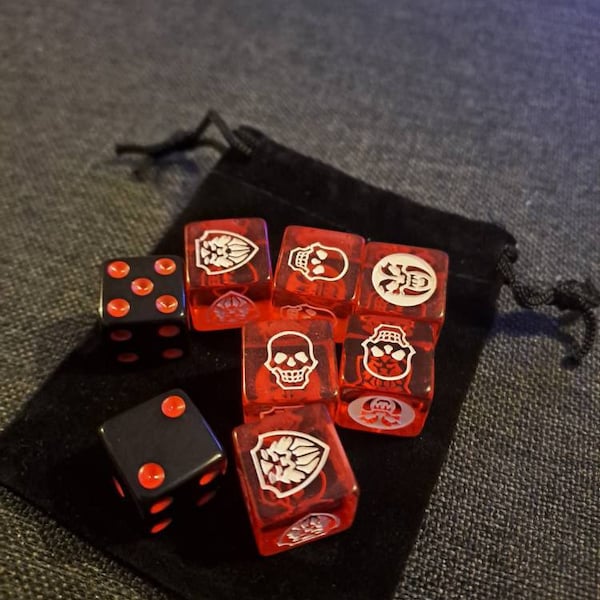 Special Dice Set - for Use With Heroquest - Combat & Movement, With Bag ...
