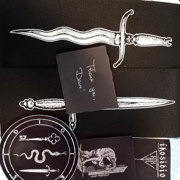 Patch Set "daggers" - Two Screen Printed and Hand Cut Dagger Patches - Etsy