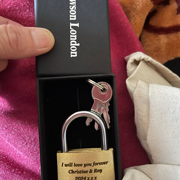 Personalised Padlock Wedding Annivesary Gift Present Love Lock ...