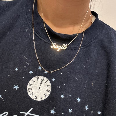 Custom Name Necklace for Men With Figaro Chain, Customize Name Plate ...