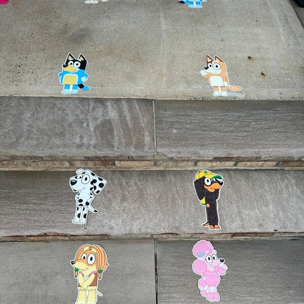 Bluey Textured Peel and Stick Floor Decals • Set of 8 • Birthday ...