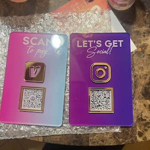 Mini QR Code Social Media Display Sign Social Media QR Code Sign Beauty ...