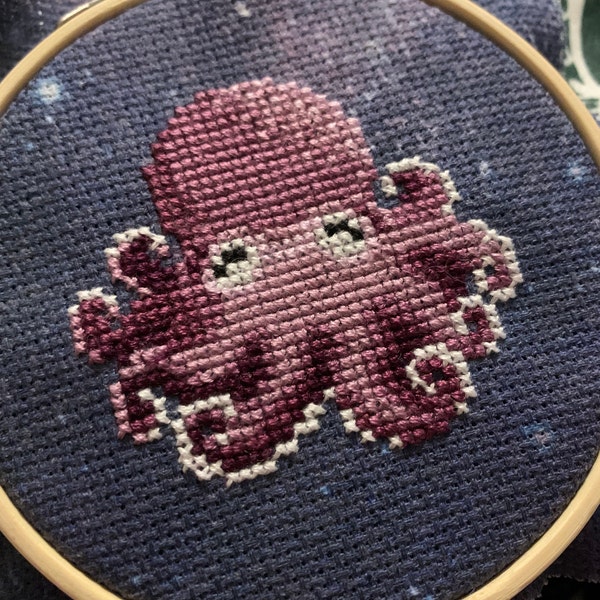 Octopus Cross Stitch Pattern PDF Bundle - Red + Purple Octopus Patterns ...