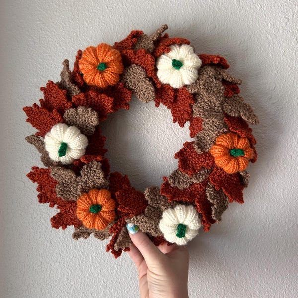 Autumnal Pumpkin Squash Wreath Knitting Pattern - Etsy
