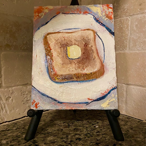 PB&J Toast Painting: Original Impasto Oil on Canvas - Etsy
