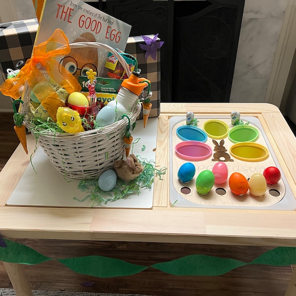 FLISAT Table Easter Egg Dye Bin Inserts - Insert Only - Wooden Insert ...