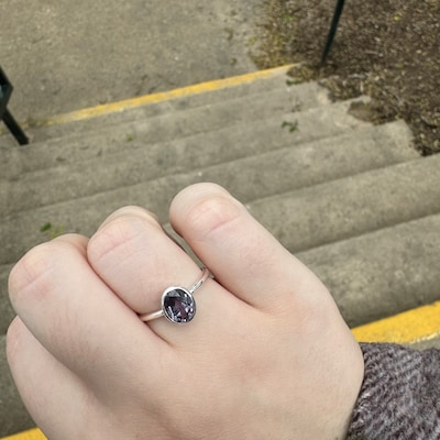 Dainty Alexandrite Ring, Color Change Alexandrite, 925 Solid Silver or ...
