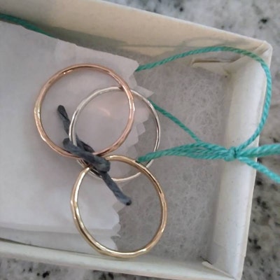 Twist and Slide Ring//sterling Silver Ring With 14kt. Gold - Etsy