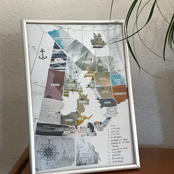 The Shipping Forecast, Print, Map Print, British Isles Print, Sea Print ...