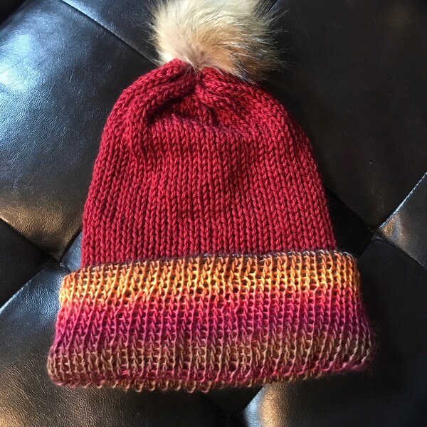 Addi Snowball Hat PDF Machine-knitting PATTERN / Sentro Machine Knit ...