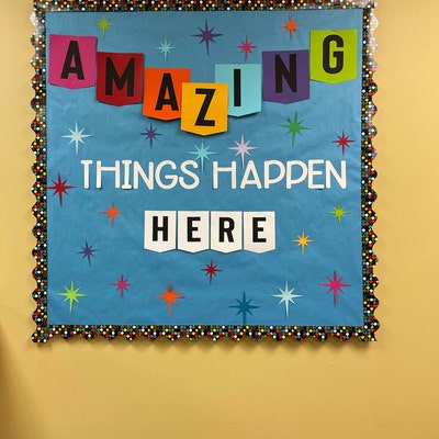 AMAZING THINGS Happen Here Bulletin Board Kit Classroom Decoration Kit ...