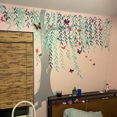 Weeping Willow Wall Decals, Hanging Vines Willow Leaf Wall Decals ...