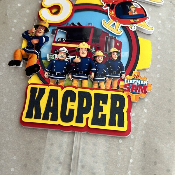 Fireman Sam Cake Topper, Party Decor - Etsy UK