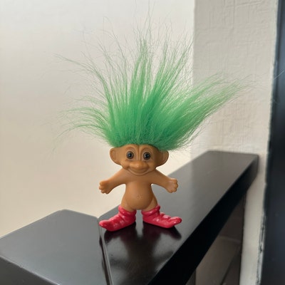 Vintage Ace Novelty Treasure Troll Doll, Red Hair, Red Diamond Jewel ...