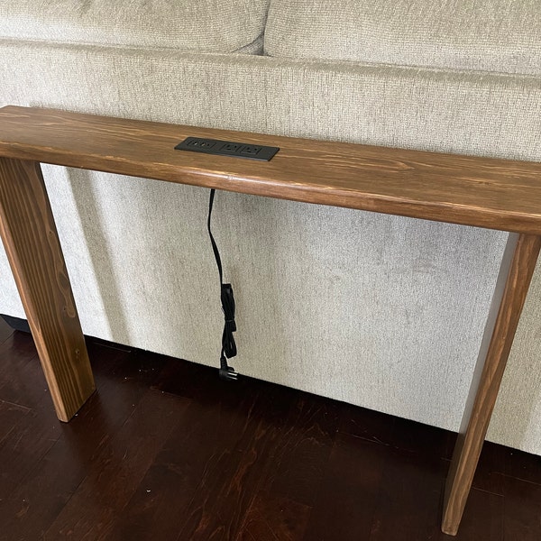 7 Deep Console Table W/ Power & Charging Outlet, Sofa Table, Behind the ...