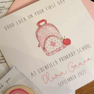 Personalised First Day at School Card 1st Day at School Card Girls ...